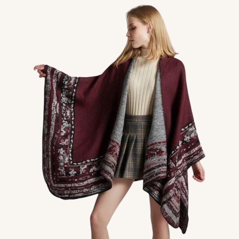 Poncho Cape Bordeaux - Poncho Bohème